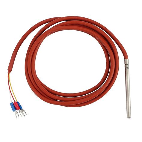 Pt100 Rtd Temperature Sensor 6mmx80mm Class B 2m Silicone Gel Coated Wire Resistance Pt 100 Pt100 Rtd Temperature Sensor 6mmx80mm Class B 2m Silicone Gel Coated Wire Resistance Pt 100