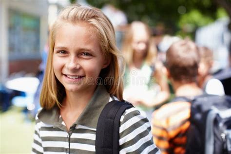 Portrait Future And Youth With Girl At School For Learning Growth And