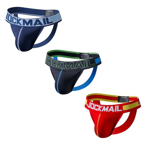 Jockmail 3pcspack Mens Underwear Jockstrap Mesh Breathable Jockstrap