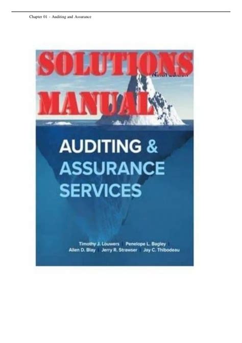 Solution Manual For Auditing And Assurance Services 9th Edition By Timothy Louwers Penelope