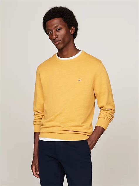 Rundhalspullover Mit Flag Gelb Tommy Hilfiger