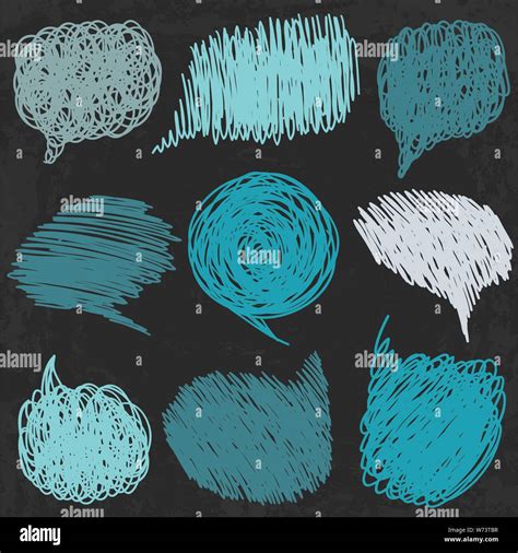 Set Of Hand Drawn Speech Bubbles Vector Illustration Stock Vector