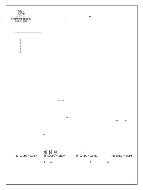 X Math Sample Paper Pdf Triangle Speed