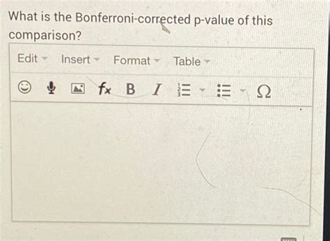 Solved What Is The Bonferroni Corrected P Value Of This
