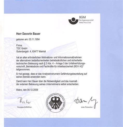 Certificates Tdc D O O