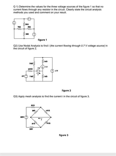 Solved Q 1 Determine The Values For The Three Voltage