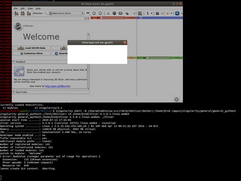 error when run 3dslicer in singularity container support 3d slicer