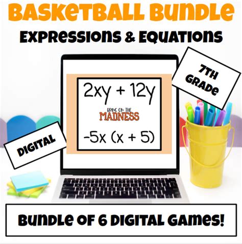Expressions And Equations 6 Digital Games Basketball Themed Bundle