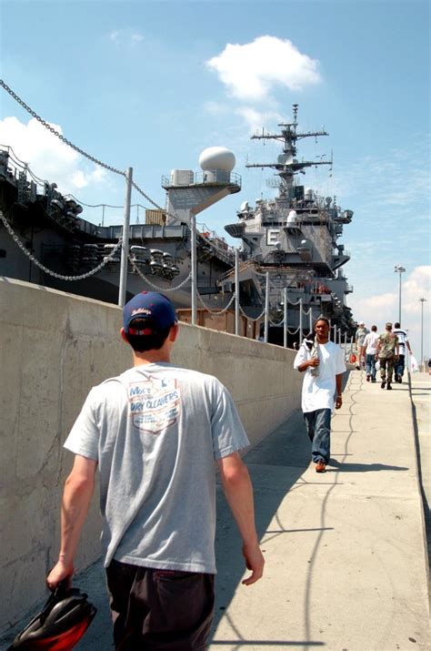 Us Navy 040902 N 1464f 004 Sailors Walk Up The Ramp To The Nuclear
