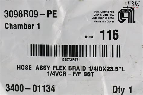17616 Applied Materials Hose Assy Flex Braid 14idx235l 14vc 2ft