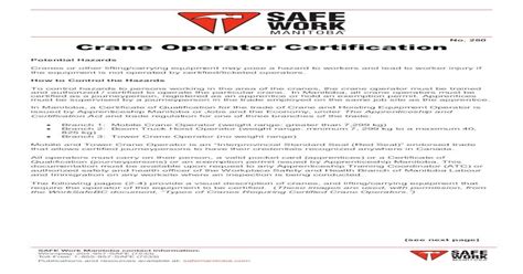 Crane Operator Certificate