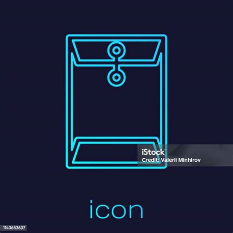 Ikon Garis Amplop Pirus Terisolasi Pada Latar Belakang Biru Simbol