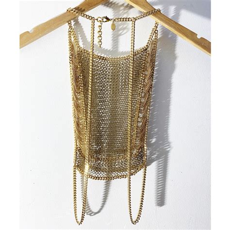 Falconiere Golden Grand Corset Brass Chainmail Vest Etsy