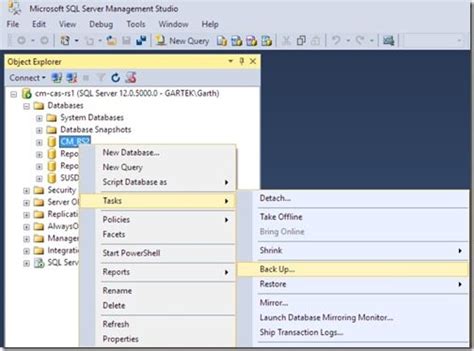 Backup Configmgr Database With Sql Server Recast Software