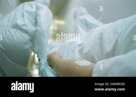Hospital Corridor Patient Being Transported Hospital Bed Stock Videos
