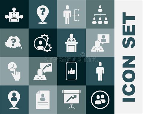 Set Project Team Base Head Hunting User Of Man Business Suit