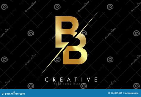 Diseño Del Logotipo De La Letra Bb B Dorada Con Un Corte Creativo