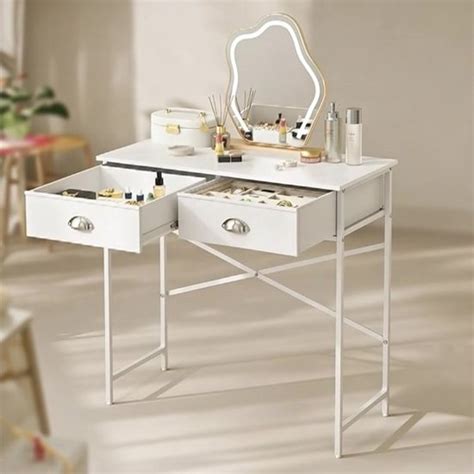 Make Uptafel Zonder Spiegel 80x40x76 Cm Compacte Schminktafel Met 2