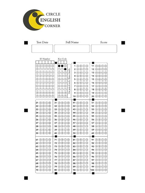 Toeic Answer Sheet Pdf