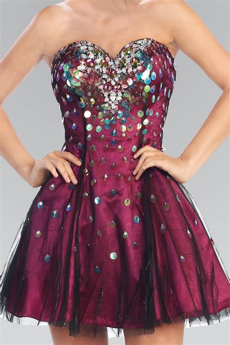 Turquoise Strapless Sequined Short Prom Dress The Dress Outlet For 6699