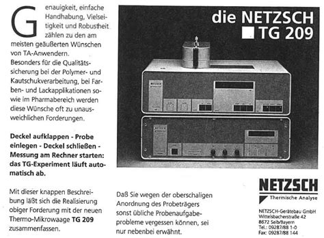 60 Jahre Netzsch Gerätebau Gmbh Die Netzsch Thermowaage Netzsch