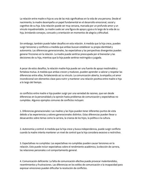 La Relación Entre Madre E Hija Es Una De Las Más Significativas En La