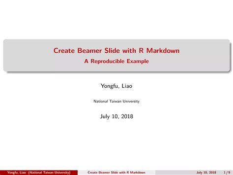 Create Beamer Slide With R Markdown Ppt