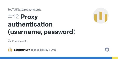 Proxy Authentication Username Password Issue 12 TooTallNate