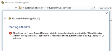 bitlocker with a broken tpm windows