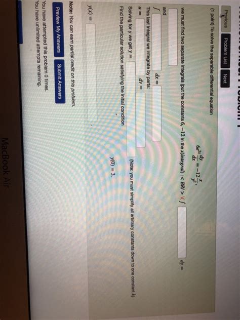 Solved We Must Find Two Separate Integrals Put The