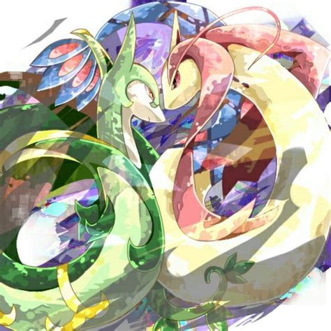 Serperior X Milotic Pokemon Pokemon Art Pokemon Fan Art