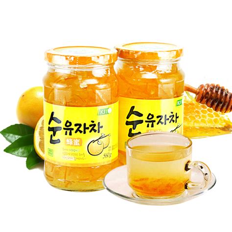 韩国原产进口 蜂蜜柚子茶国际蜂蜜果味茶上等黄金柚子 560g2瓶装fresh葡萄
