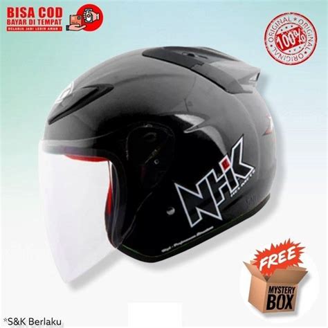 COD NHK R Hitam Metallic Original Helm Half Face Original Helm Nhk Original Helm Murah
