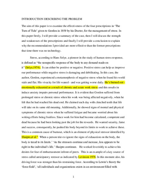 Doc Managing Personal Stress Assignment New