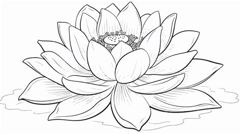 Lotus Flower Line Art Vector Illustration Premium Ai Generated Vector