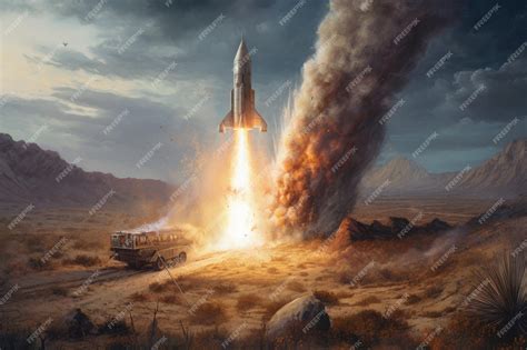 Premium Ai Image Space Wallpaper Rocket Launch Explosion With Fire