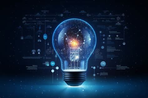 Light Bulb Infographic Light Bulb With Huge Amount Of Astronomical Data And Charts Light Bulb
