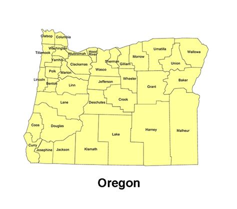 Oregon State County Map