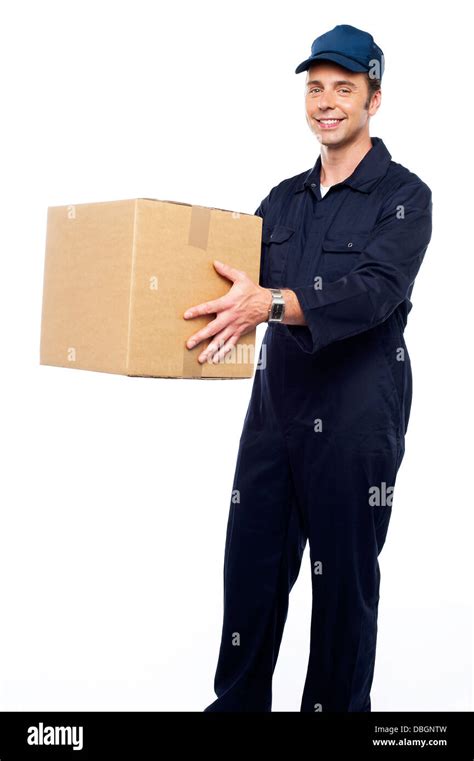 Worker Unloading And Loading Carton Stock Photo Alamy