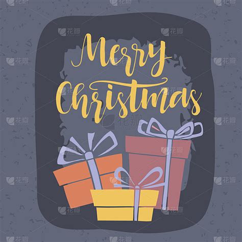 圣诞贺卡与可爱的手绘字母