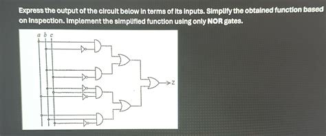 solved express the output of the circult below in terms of