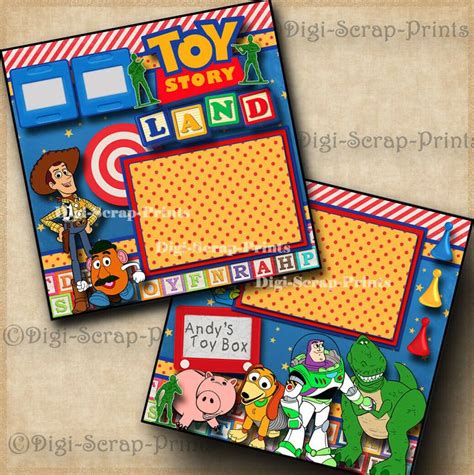 Disney Toy Story Land 2 Premade Scrapbook Pages Layout Digiscrap Prints