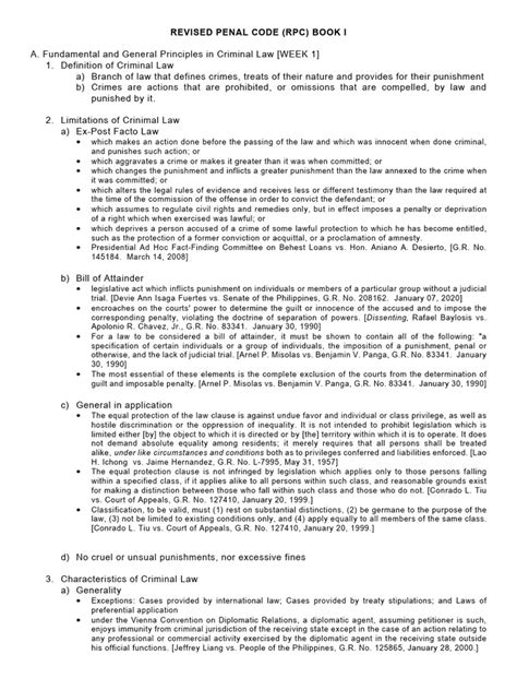 Criminal Law I Syllabus Pdf