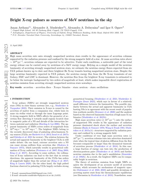 Pdf Bright X Ray Pulsars As Sources Of Mev Neutrinos In The Sky