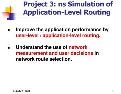 ppt project 3 ns simulation of application level routing powerpoint