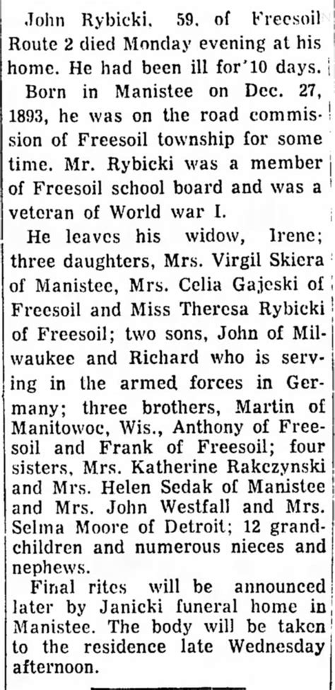 John Rybicki 1893 1953 Homenaje De Find A Grave