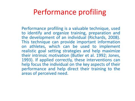 performance profiling and data scoring with excel ppt