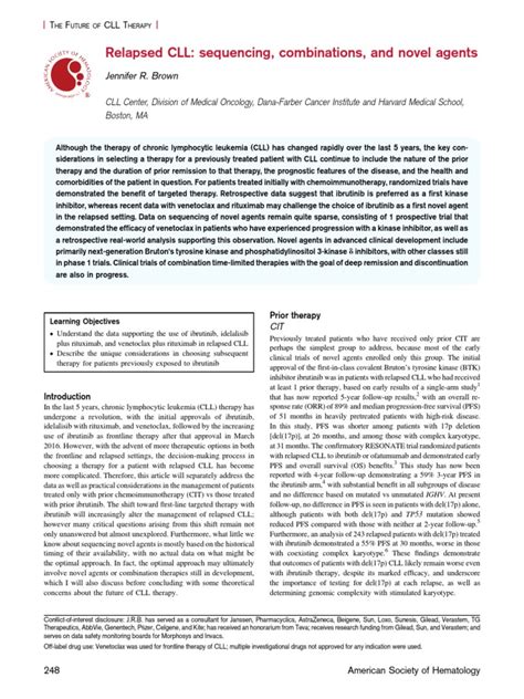02 Relapsed Cll Sequencing Combinations And Novel Agents Pdf