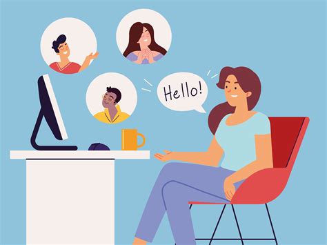 Woman Using Computer 4816880 Vector Art At Vecteezy