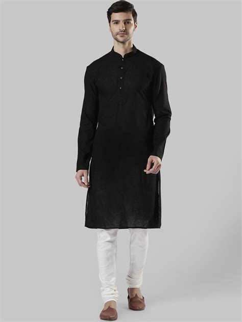 Buy Ethnix By Raymond Men Black Solid Straight Kurta Kurtas For Men